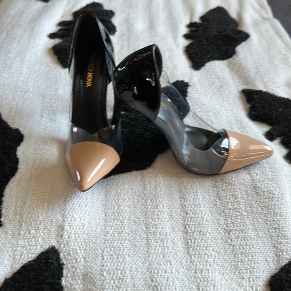 Shoes | Tan And Black Color Block Stilettos | Poshmark